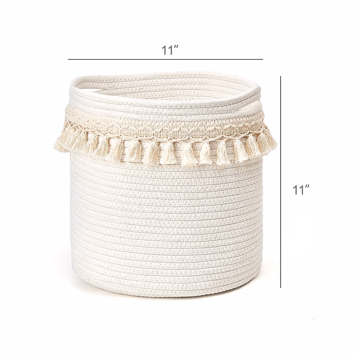 Mkono Stuffed Animal Toy Hammock and Macrame Decoractive Basket for Baby Nursery Decor Hanging Organizer Storage Set