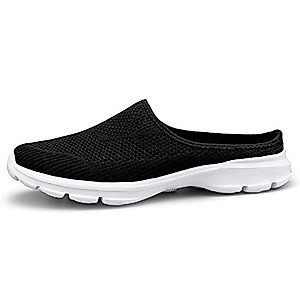 ChicWind Womens Slip-on Sneaker House Slippers Closed Toe Lightweight Mule Shoes Black 7.5
