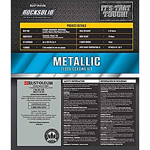 Rust-Oleum 299743 Rocksolid Metallic Garage Floor Coating, 2 Count (Pack of 1), Gunmetal