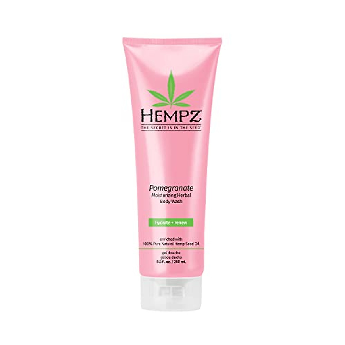Hempz Herbal Body Wash, Pearl Pink, Pomegranate, 8.5 Fluid Ounce