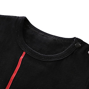 IURNXB Baby Clothes Long Sleeves Newborn Jumpsuits Lovely Cartoon Romper (Black, 0-3 Months)