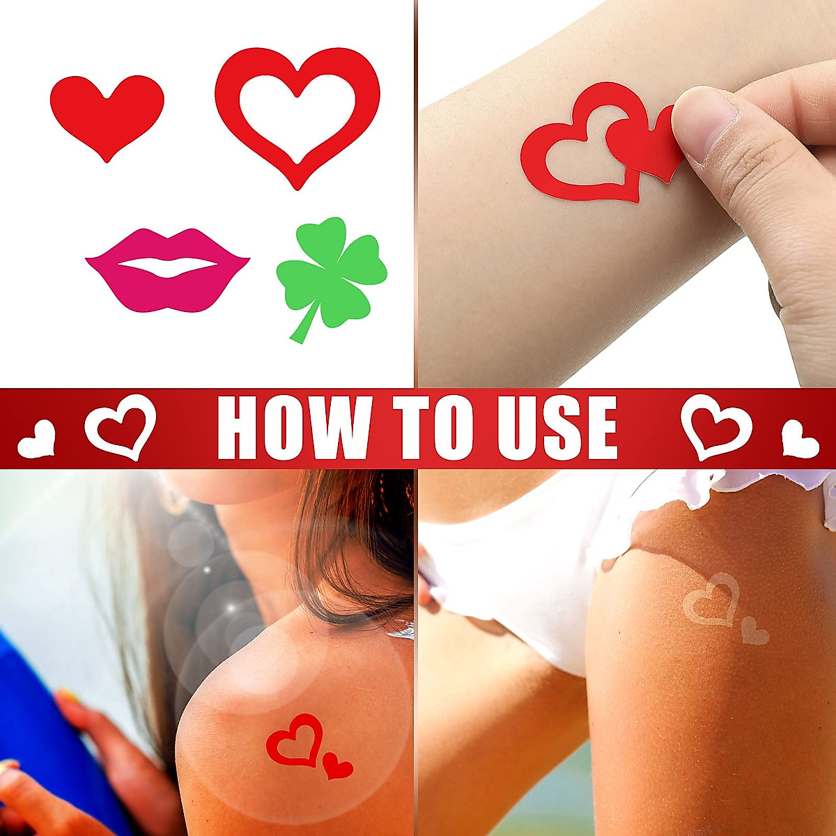 Crtiin Roll of 500 Pieces Tanning Stickers for Body Sunbathing Tanning Bed Stickers Self Adhesive Body Stickers for Tanning Stickers Outdoor Indoor Salon Supplies(Multi Pattern)