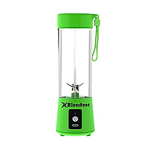 Blendest Portable Blender, USB Travel Juice Cup Personal Travel Blender Baby Food Mixing Machine with Updated 6 Blades with Powerful Motor Speed 18,000 rpm Rechargeable Battery,13.5 OZ (400ml) Green