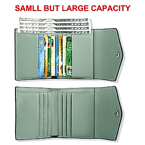 YALUXE Women's Small Wallet RFID Blocking Billfold Genuine Leather Snap Pocket Ladies Mini Coin Purse