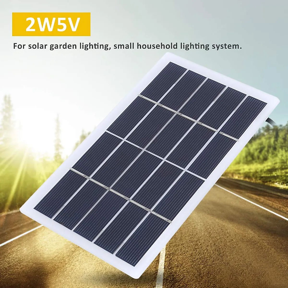 Flbirret 2W 5V Polysilicon Solar Charging Panel with DC Interface for 3.7V Battery - Ideal for Outdoor Garden Lamp and Low-Power Appliances