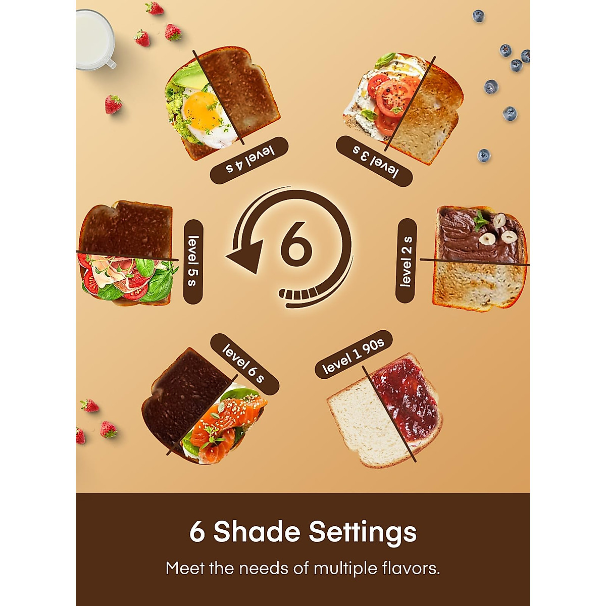 4 Slice Toaster Touch Screen Control, Long Extra Wide Slots Smart Bread Toaster, 6 Bread Types & 6 Shade Settings, Stainless Steel Toaster, with Removable Tray, Cancel/Defrost/Reheat Function, Sliver