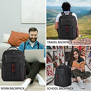 KROSER Travel Laptop Backpack 18.4 inch XXXL Computer Backpack Stylish College Backpack with RFID Pockets USB Charging Port REFLECTIVE STRIPS Water-Repellent Day pack for School/Business/Men