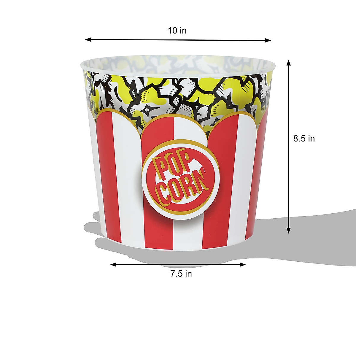 Movie Theater Popcorn Buckets Set - Wabash Valley Farms Red and White Popcorn Tub Set, Perfect for Movie Theater Decor, Outdoor Movie Night Supplies, and Movie Night Gift Baskets (1 Jumbo and 5 Small)