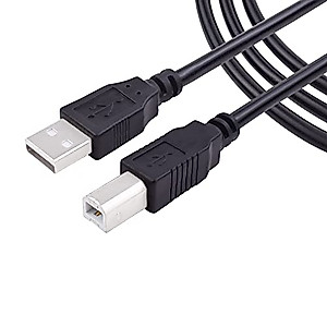 USB 2.0 Printer Cable - USB A Male to B Male Data Transfer Cord, USB B Cable Stable High Speed Printer Cable Type B Print USB Cord Compatible with Hp, Canon, Brother, Samsung, Dell ect 5FT