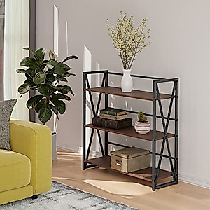 Winsome Wood Isa 3-Tier Shelf, Graphite and Walnut