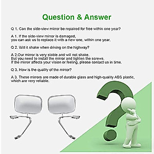 SCITOO Left/Driver Right/Passenger Manual Side View Mirrors Fit for 1980-1992 for Ford for F150 for F250 for F350, 1993 1995 for F150 for F350,1994 for F350 Truck Pickup Pair Set ABS Plastic