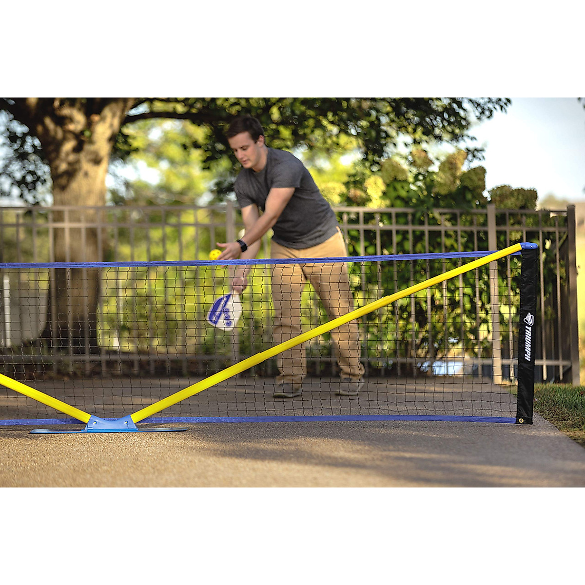 Triumph Sports Multi-Sport Versatile Combo Outdoor Game Net Set Includes Volleyball, Badminton, and Pickleball, Blue (35-7510-2)