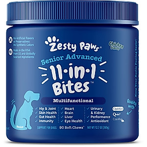 Allergy Immune Supplement for Dogs - with Omega 3 Wild Alaskan Salmon Fish Oil + Senior Advanced Multifunctional Supplement for Dogs – Glucosamine & Chondroitin