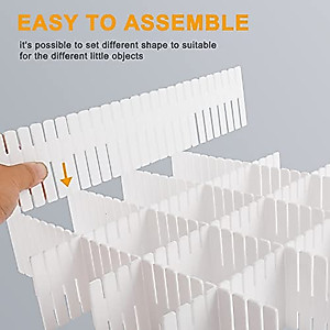 RealPlus 40 Pack of Drawer Dividers Adjustable Drawer Storage Organizer for Closet,Office Desk,Kitchen Storage,Dresser,Makeup Tools,Socks