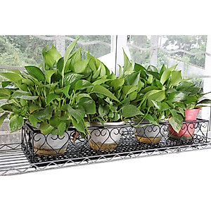 Hanging Balcony Railing Shelf Flower Pot Holder Metal Plant Stand