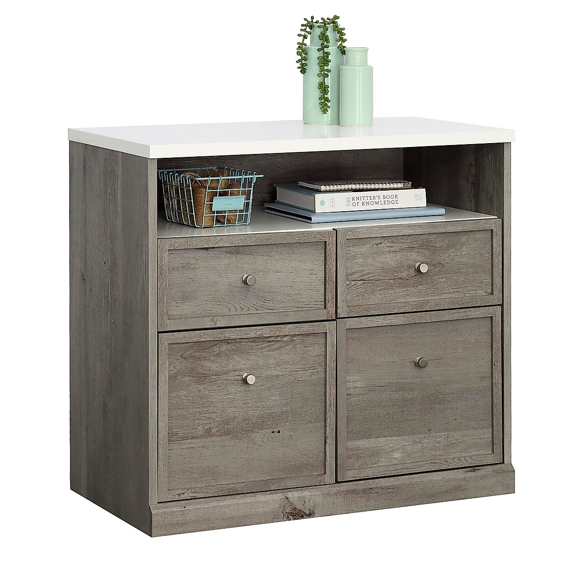 Sauder Craft Pro Series Craft Storage Cabinet with Drawers & Shelf, Mystic Oak Finish
