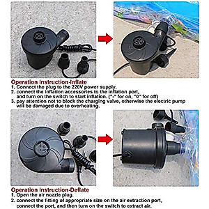 Inflatable Kiddie Pool for Summer Relax - Swimming Pool for Kids and Adults - Easy Set Up Above Ground Pools for Backyard with Electric Air Pump (Blue) (Blue)