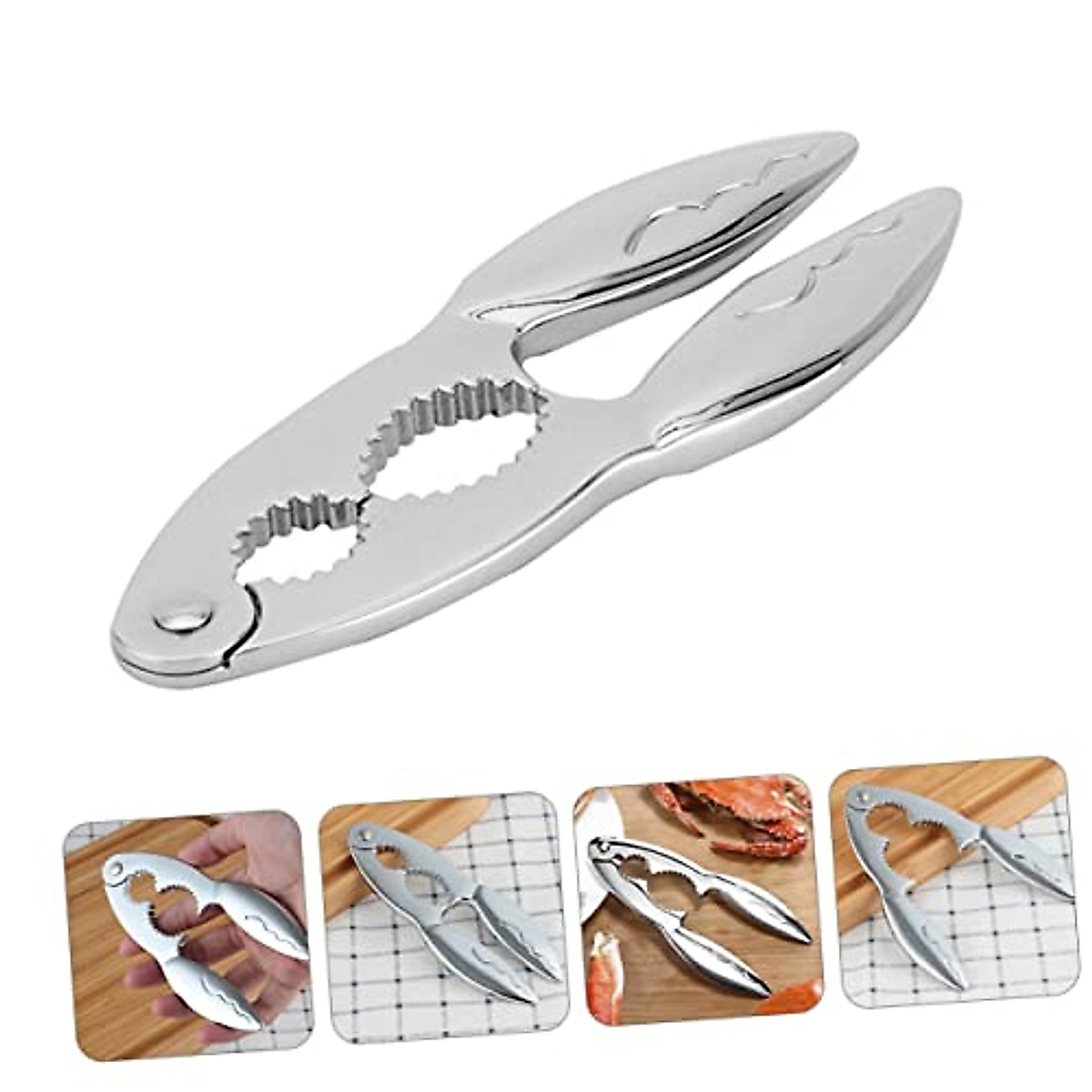 BESTonZON 1pc Crab Claws Nut Opener Lobster Knife Seafood Tool Kit Practical Crab Grip Zinc Alloy Crab Clamp Eating Crab Grip Zinc Alloy Sheller Eat Crab Silver Nut Crab Grip Kitchen Gadget