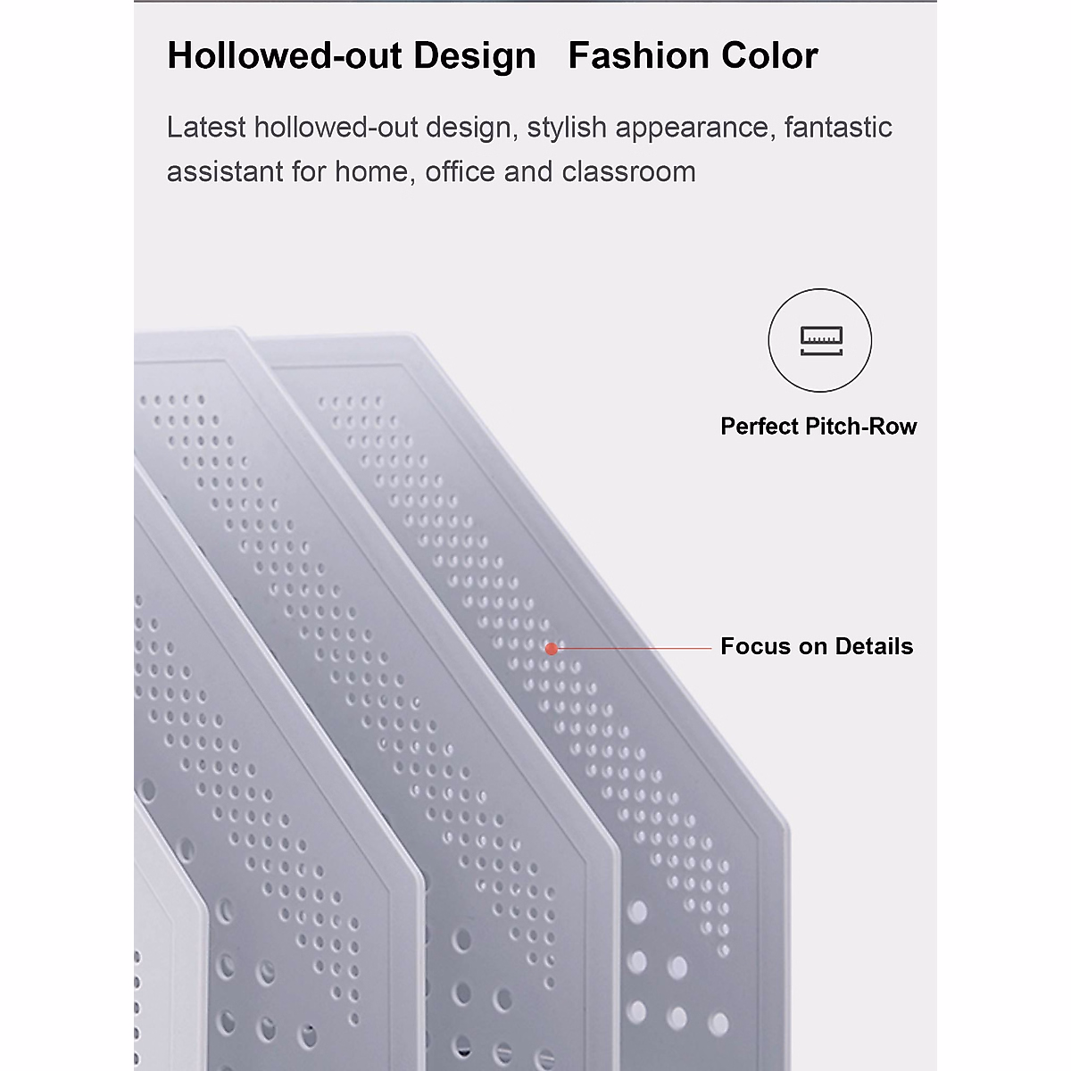 Leven Collapsible Magazine File Holder/Desk Organizer for Office Organization and Storage with 4 Vertical Compartments, Light Grey