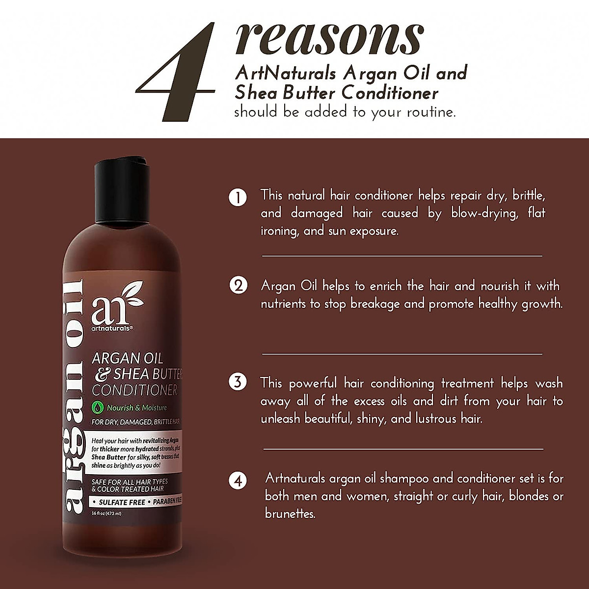 artnaturals Argan Oil Conditioner 16 Oz, 16 Fluid Ounce
