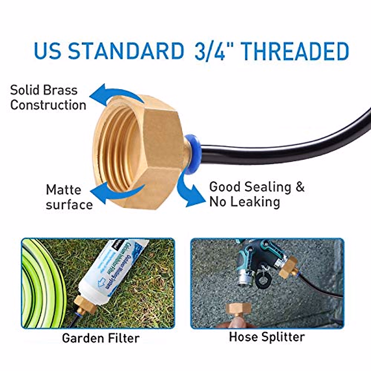H&G lifestyles Misters for Patio Misting System 59FT (18M) Misting Line 20 Brass Mist Nozzles Brass Adapter for Patio Garden Umbrellas Greenhouse Trampoline