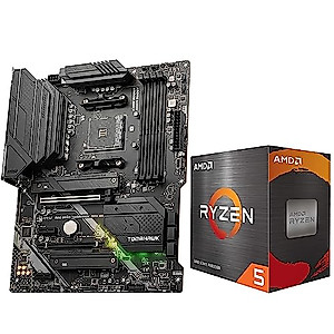 Micro Center AMD Ryzen 5 5600X Desktop Processor 6-core Bundle with MSI MAG B550 Tomahawk MAX WiFi Motherboard and PowerSpec 750W 80+ Gold Fully Modular PSU