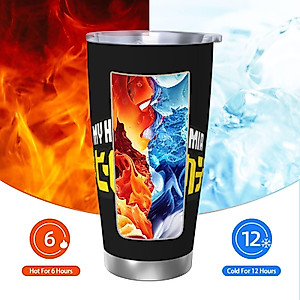 JIESAJ Anime My Hero Academia Insulated Tumbler 20oz Drinking Cup For Mans Womens Insulated Tumbler