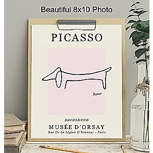 Pablo Picasso Wall Art & Decor - Dog Wall Decor - Mid-Century Modern Room Decor - Abstract Art - Minimalist Wall Decor - Line Art Wall Decor - Gallery Wall Art - Museum Posters - Art Gifts for Women