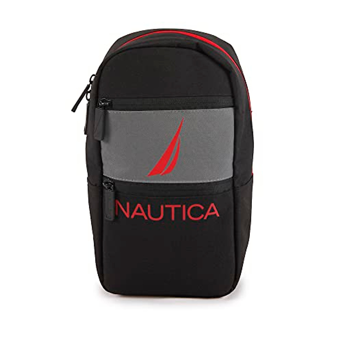 Nautica Unisex's Sling Shoulder Bag, Black RED