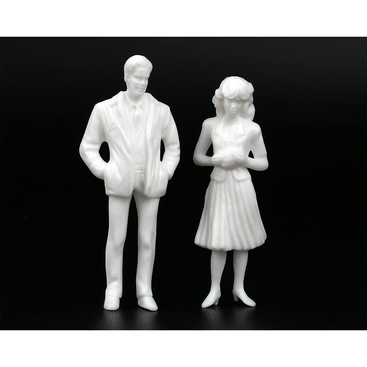 DS. DISTINCTIVE STYLE Unpainted Figures 1:24 Scale 24 Pieces Assorted Poses Miniature People for Architectural Layout Project G Scale Model Trains Railroads Home Bonsai Decor