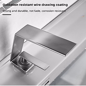 PRANOHD Bathroom Waterfall Matte Black Faucets, RV Restroom Bath Face Basin Bar Lavatory Kitchen Commercial Vanity Sinks Water Replacement, Peerless Unique Modern 6 Inch Brass One 1 Hole Single Handle