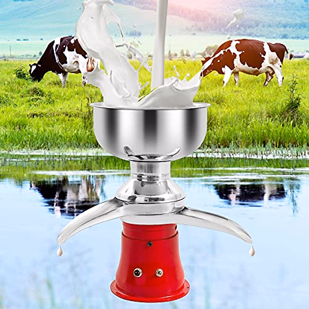 Carivia Milk Cream Centrifugal Separator,100L/H 25Gal/H Electric Fresh Milk Cream Separator Stainless Steel 110V Centrifuge Cheese Makers Separator For Goats Cows
