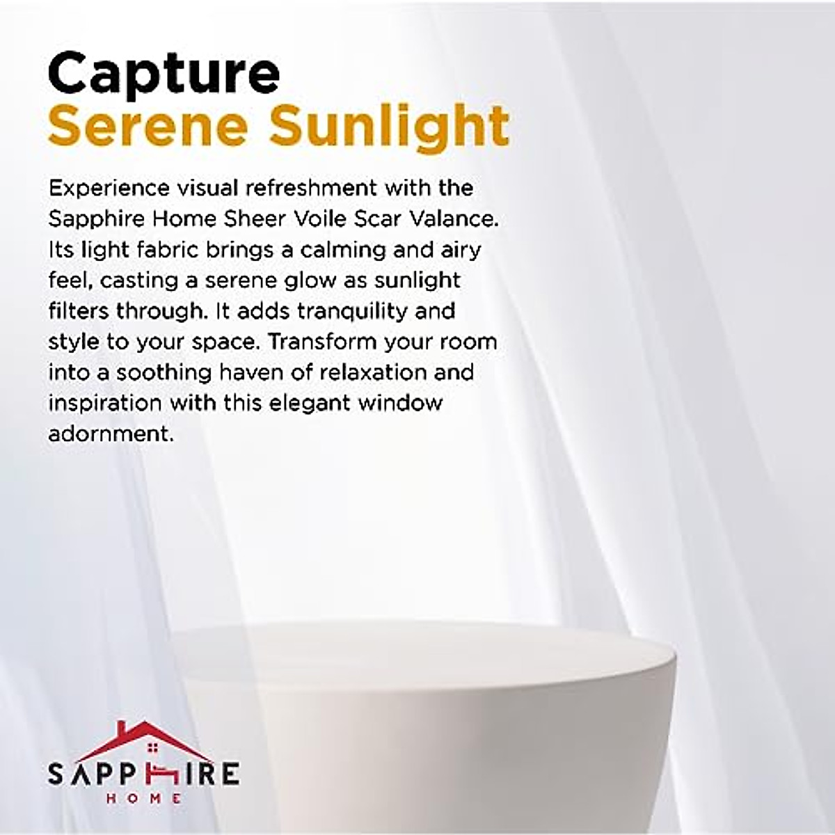 Sapphire Home Window Scarf Valance Curtains - Extra Long Sheer Valances for Windows - Voile Swag Curtains for Living Room, Kitchen, and Bedroom Decor, Weddings, Events - 37" x 216" - 1 pc - Royal Blue