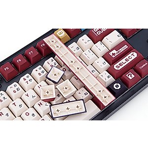 Cherry Profile PBT Keycaps 141 Keys Set Custom Dye Sublimation ANSI Layout for Cherry MX Switches Gateron Kailh Box Mechanical Keyboards Retro FC Gaming Theme