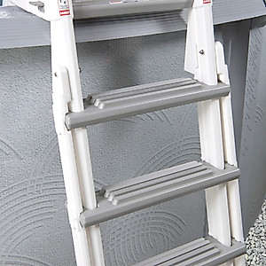 Blue Wave NE1202 Heavy Duty A-Frame Ladder for Above Ground Pools,White/Gray