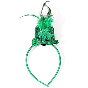 Zoestar St Patrick's Day Headband Green Shamrock Hat Irish Clover Holiday Hair Accessories for Women (Style 4)