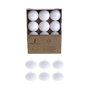 Mega Candles - Unscented 1.5" Floating Disc Candles - White, 2 Pack of 12, Set of 24