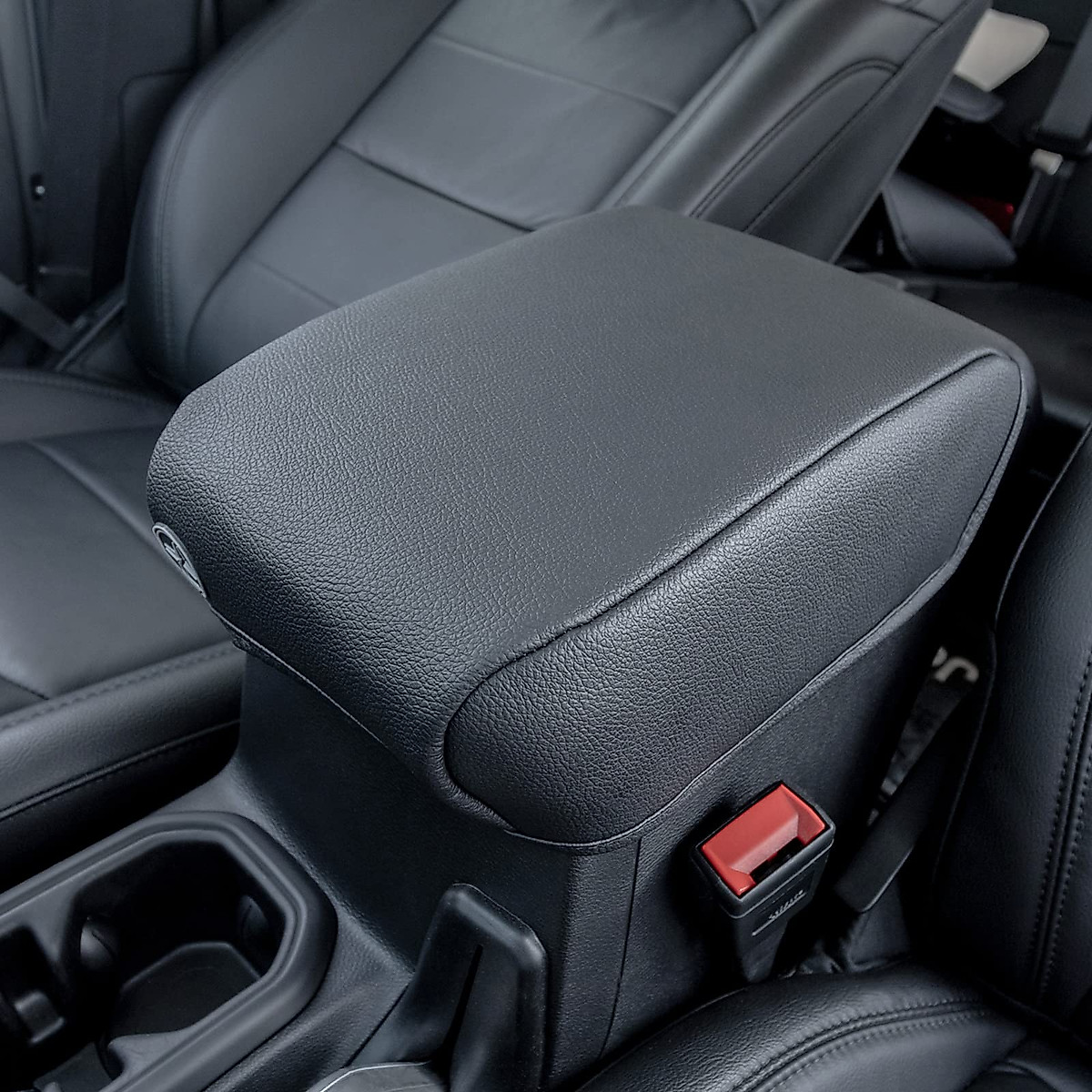 Center Console Armrest Cover Compatible with Jeep Wrangler JL/JLU 2018-2024 2025 and Jeep Gladiator JT Truck 2020 2021 2022 2023 2024 2025, Accessories PU Leather Cushion Protector Pad(Not for JK/JKU)