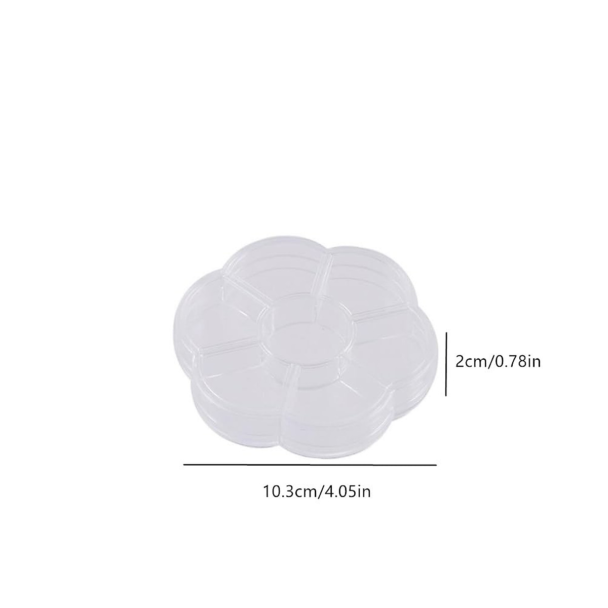 Plastic Clear Round Jewelry Box 7 Grids Travel Plum Flower Shaped Jewelry Bead Organizer Box Storage Container Case for Crafts Screws Small Parts (3 Pack)