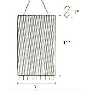 Heesch 2pack Earring Wall Holder Hanging Earring Organizer Wall Mounted Jewelry Organizer Stud Holder Diamond Grid with Hooks for Necklaces Bracelets (Small Grid)