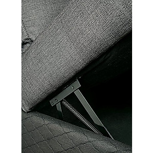 Furniture of America Charlton Modern 5-Seater Tufted Fabric Upholstered Convertible 99 in. Storage Sectional for Living Room, Gray