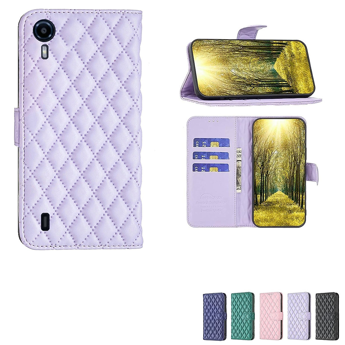 jioeuinly ATT Calypso 4 Case Compatible with AT&T Calypso 4 U380AA Phone Case Cover Flip Stand Cover Women Wallet XXF Purple