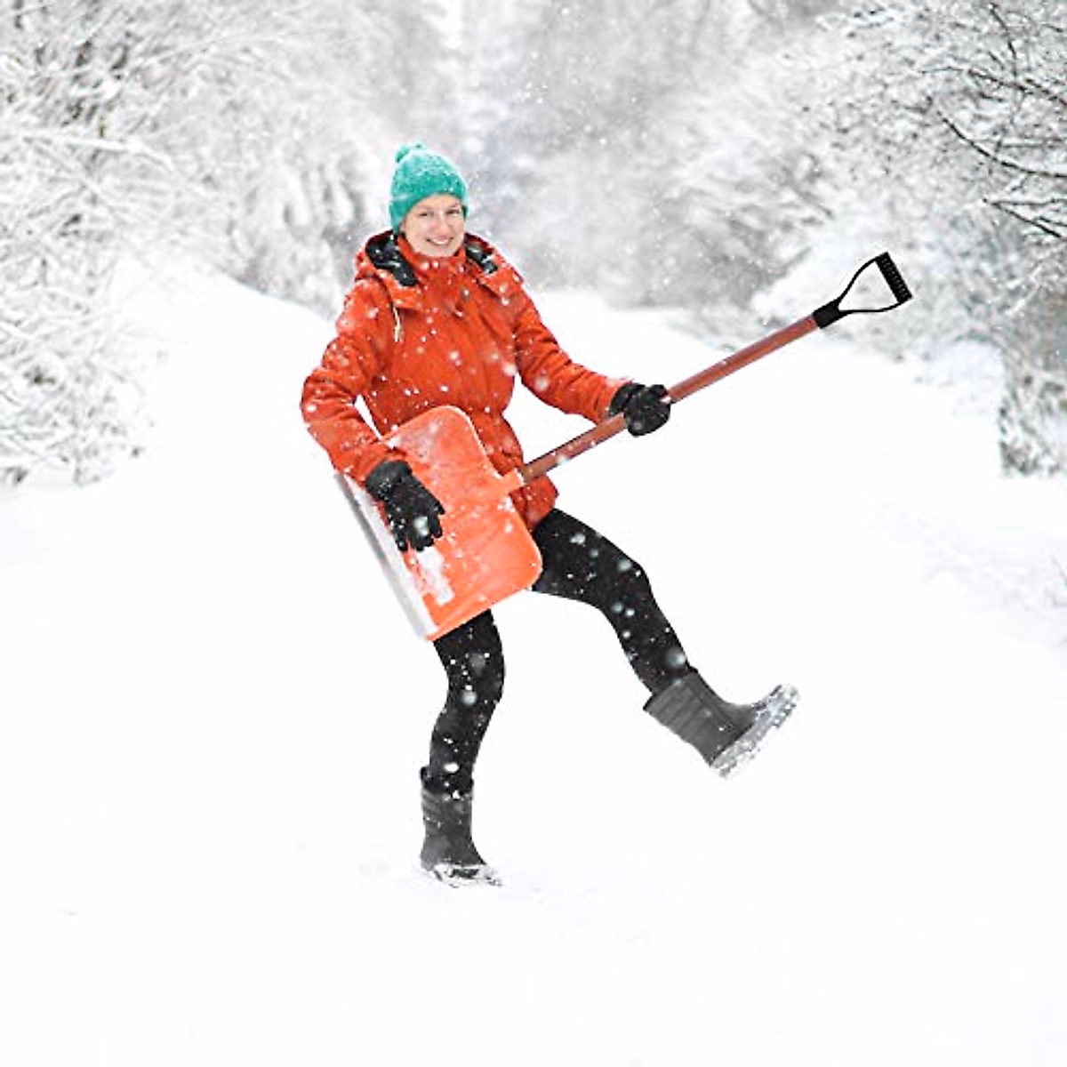 Cabilock 2pcs D Shaped Plastic Grip Snow Shovel Handle Replacement Spades Forks Garden Snow Removal Spade Snow Scoop Digging Raking Tools Hand Protect Black