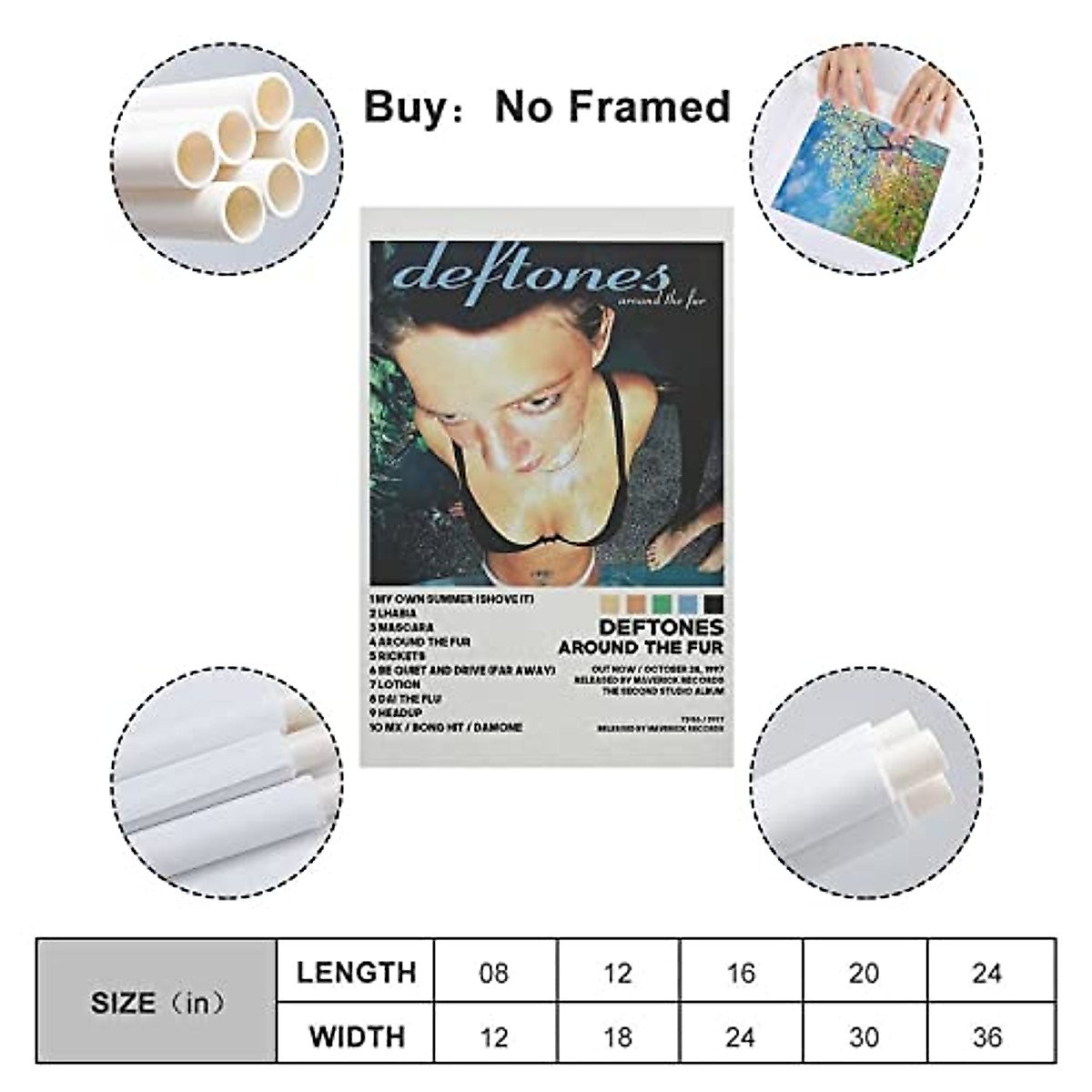 SIPMAN Deftones Around The Fur Canvas Print Home Decorations Posters for Room Aesthetic Wall Art Poster Unframe 12x18inch(30x45cm)