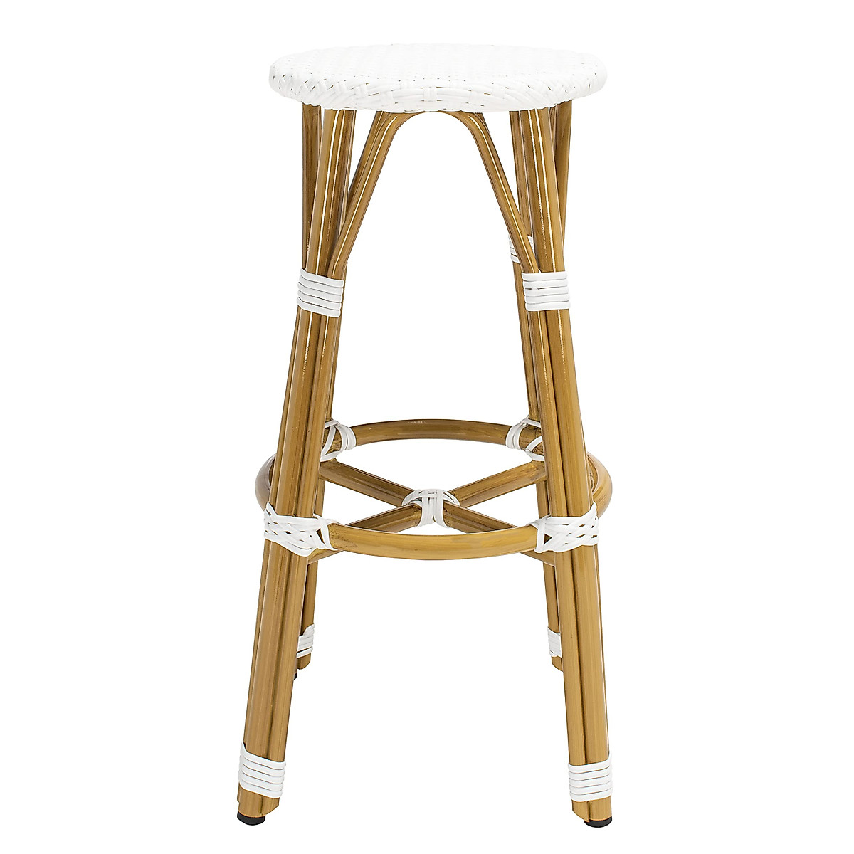 SAFAVIEH PAT4018C Outdoor Collection Kelsey White 30-inch Bar Stool