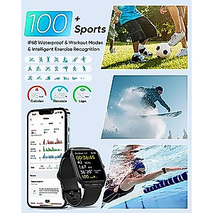 Fitpolo Smart Watch for Men Women, Alexa Built-in 1.8" Fitness Watch for Android iPhone(Answer/Make Call), Mens/Womens Smart Watches with Heart Rate Sleep SpO2 Monitor,100+ Sports Activity Trackers