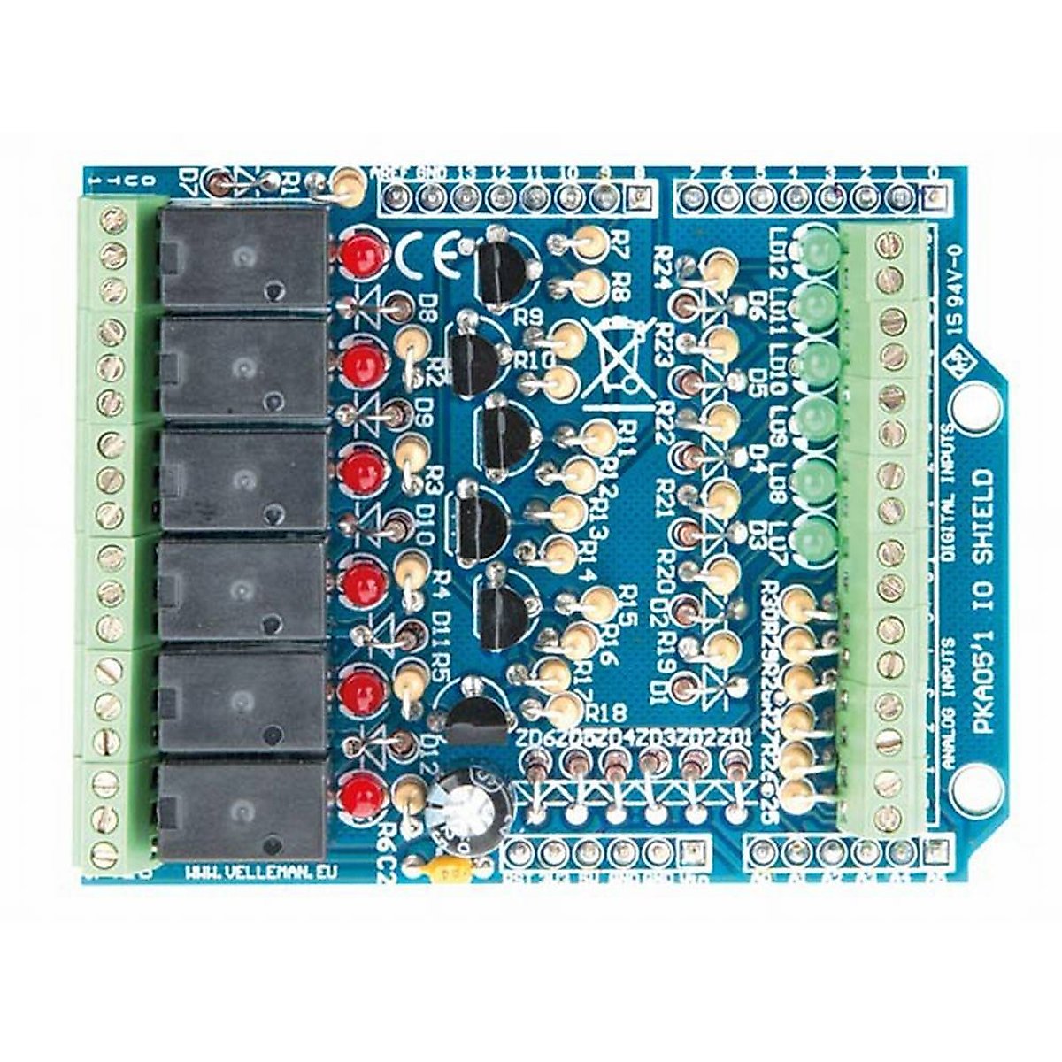 Velleman VMA05 I/O Shield for Arduino, 1 Grade to 12 Grade, 2.75" L x 2.16" W x 1.18" H