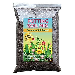 Premium Potting Soil Mix with Peat Moss, Vermiculite, Perlite (Made in USA) (4 Dry Quarts)
