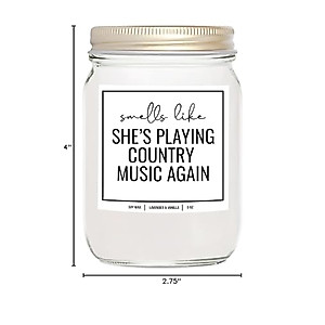 YouNique Designs Candle for Country Music Fan Gift 8oz Candle - Cowgirl Gifts for Country Music Lovers - Country Music Lover Gifts - Cool Country Music Gifts for Music Lovers (Lavender & Vanilla)