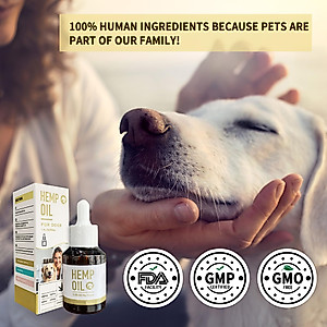 ZOEDUL Hеmp Oil for Dogs - Pets Hemp Calming Drops for Anxiety Sleep Pain Inflammation Arthritis Allergies - Supports Skin Itchy, Joint & Hip Health - Herbal Supplements- Non-GMO